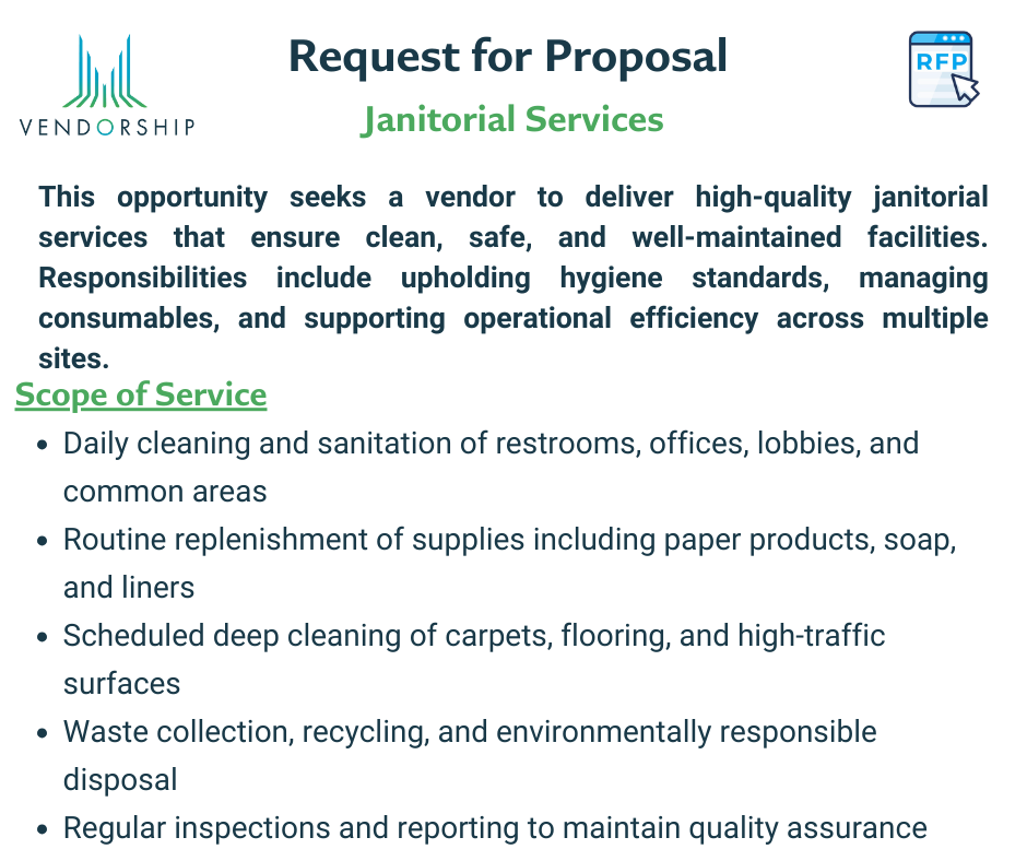 RFP for Janitorial Services – Vendorship